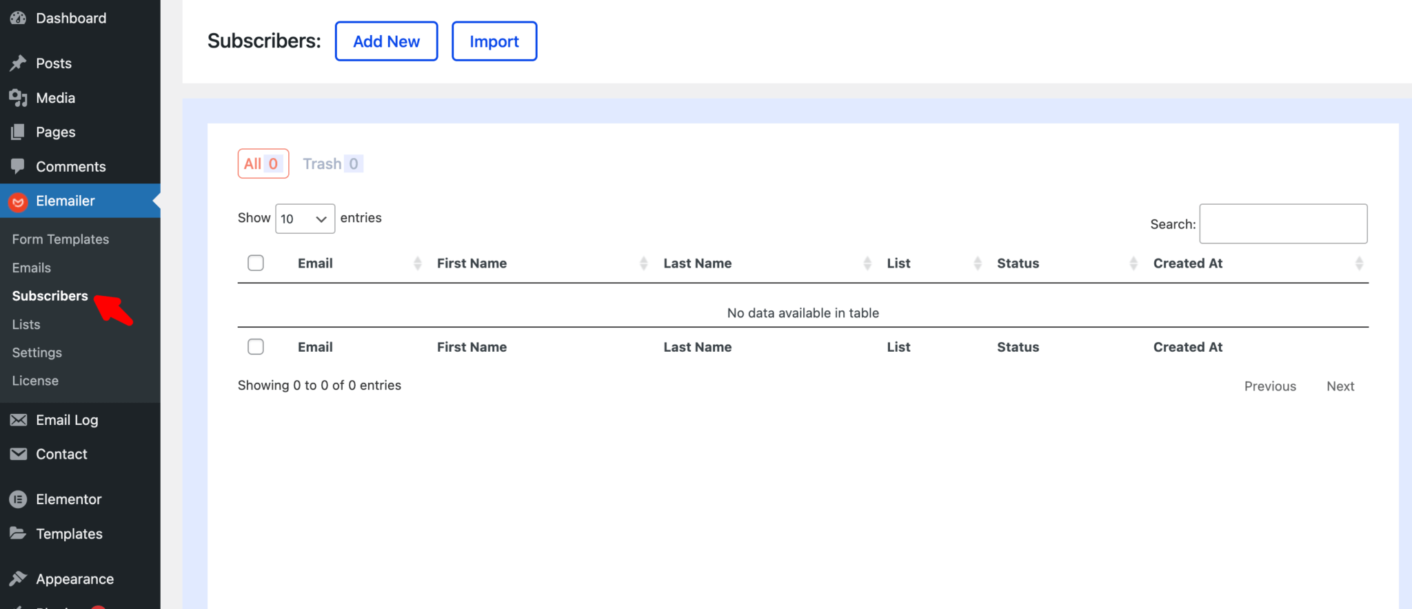 Create Subscribers | Elemailer