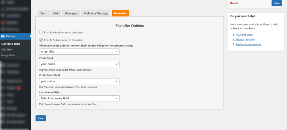 Add Subscriber Through Contact Form 7 | Elemailer
